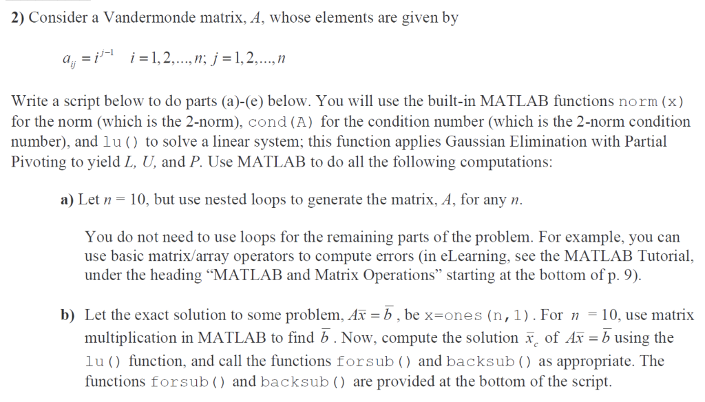 Solved I need help with only part b) How do we compute xc | Chegg.com