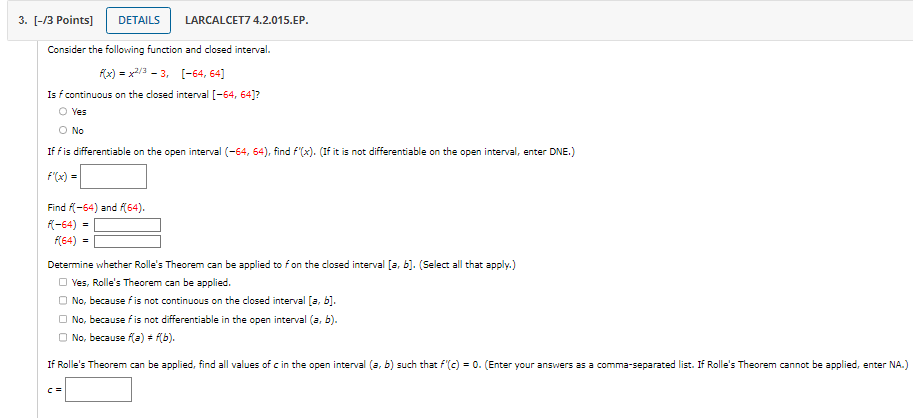 Solved Consider the following function and closed interval. | Chegg.com