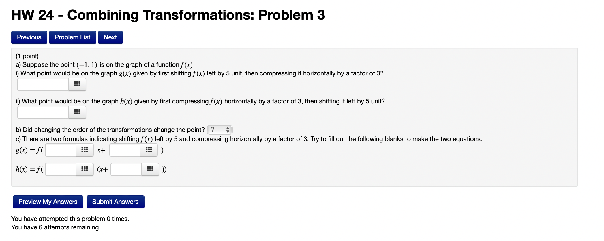 HW 24 - Combining Transformations: Problem 3 - | Chegg.com
