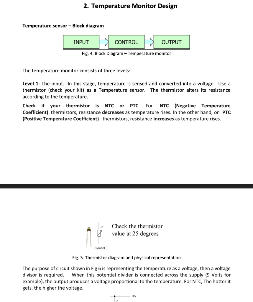 2. Temperature Monitor Design Temperature sensor | Chegg.com
