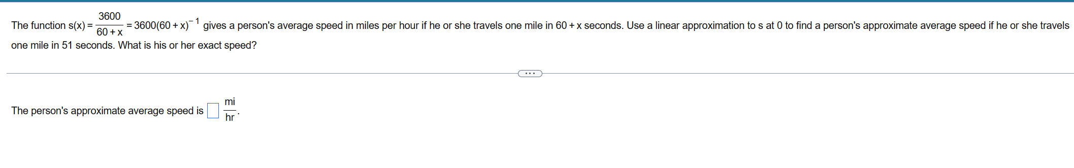 Solved one mile in 51 seconds. What is his or her exact | Chegg.com Solved one mile in 51 seconds. What is his or her exact | Chegg.com