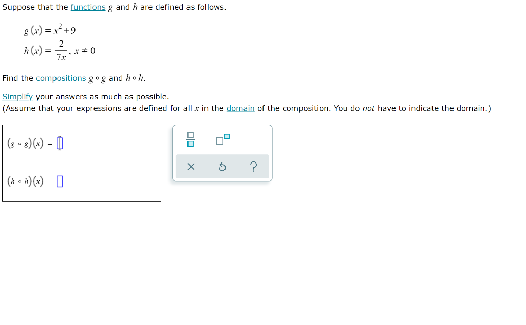 Solved Suppose That The Functions G And H Are Defined As