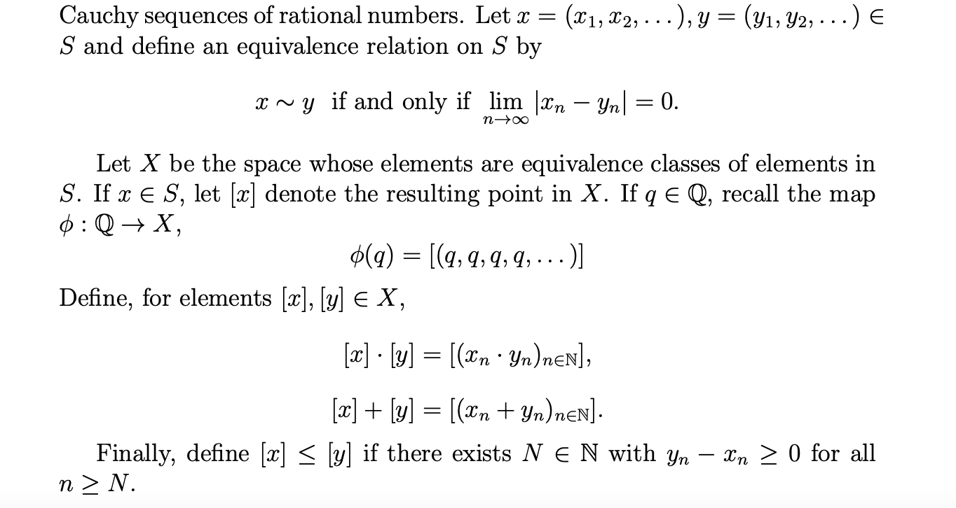 Solved let S be the space of all Cauchy sequences of | Chegg.com
