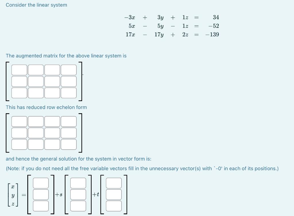 Solved Consider the linear system | Chegg.com