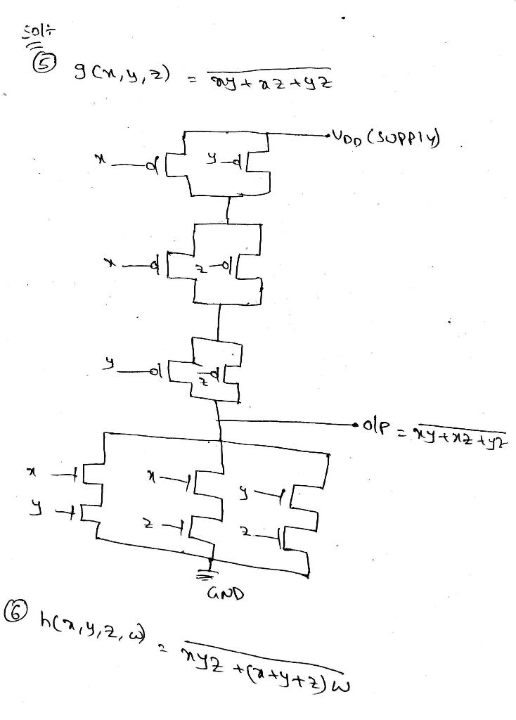 Solved Draw stick diagram to design CMOS VLSI Gates for the | Chegg.com