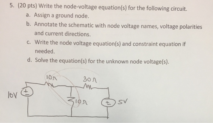 Solved Write the node-voltage equation(s) for the following | Chegg.com
