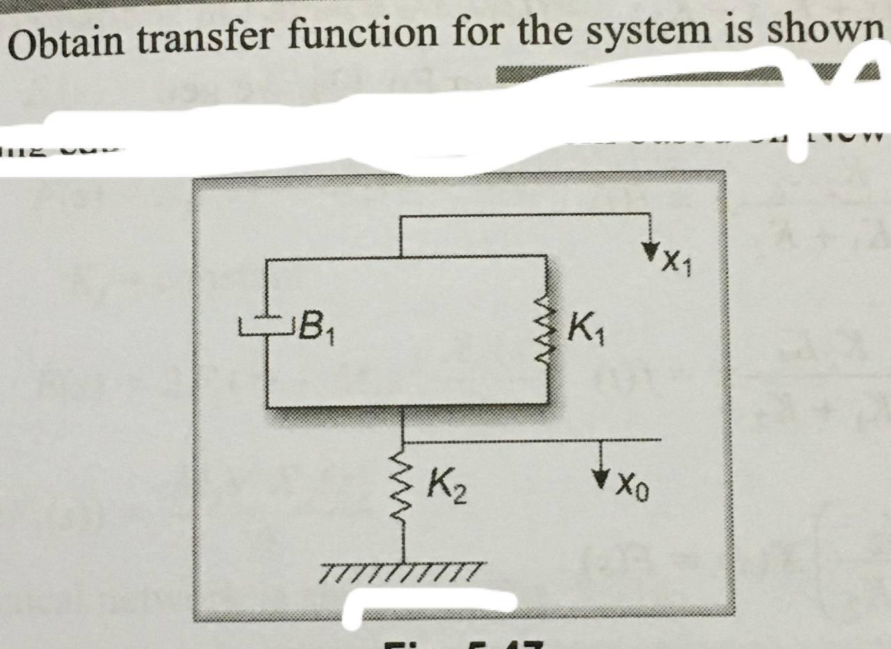 Solved Obtain transfer function for the system is shown a | Chegg.com
