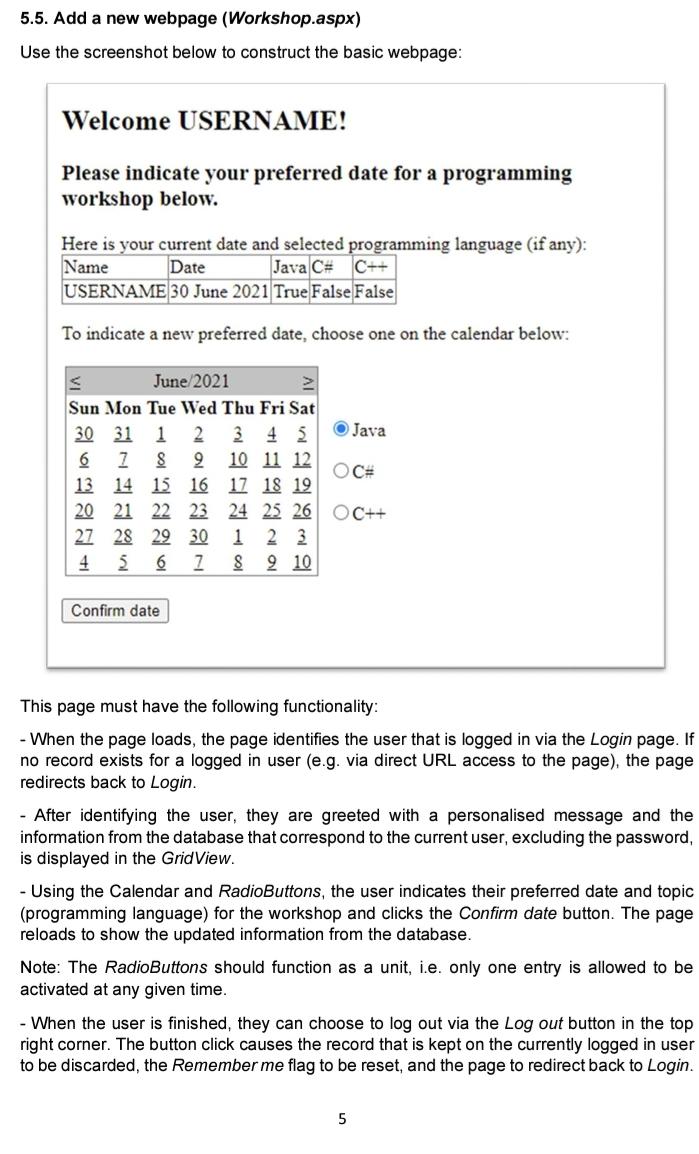 Solved 5. Specific requirements and instructions Complete | Chegg.com