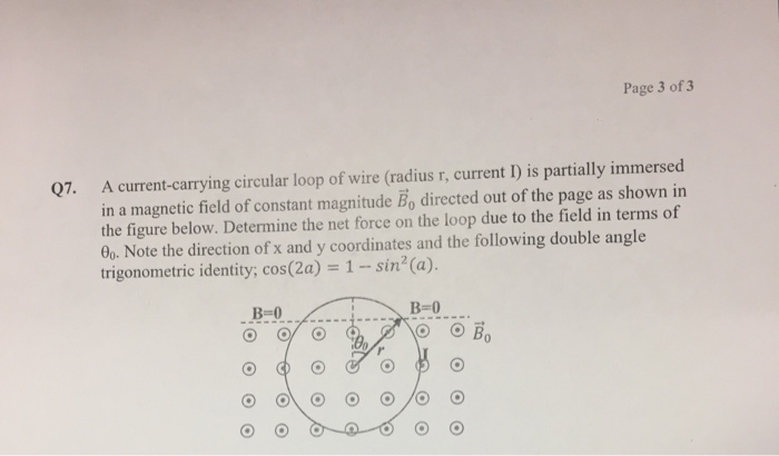 Solved Page 3 of 3 A current-carrying circular loop of wire | Chegg.com