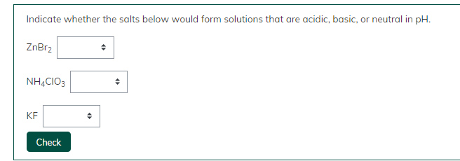Solved Indicate whether the salts below would form solutions | Chegg.com