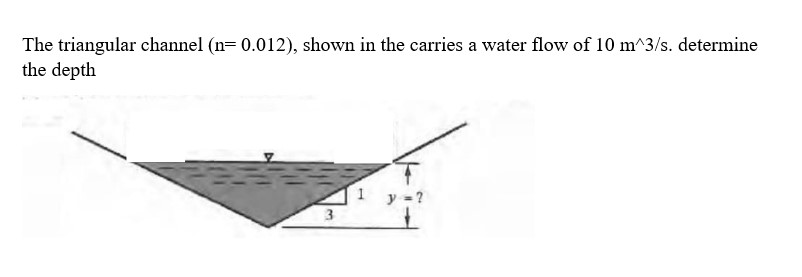 Solved The triangular channel (n=0.012), shown in the | Chegg.com
