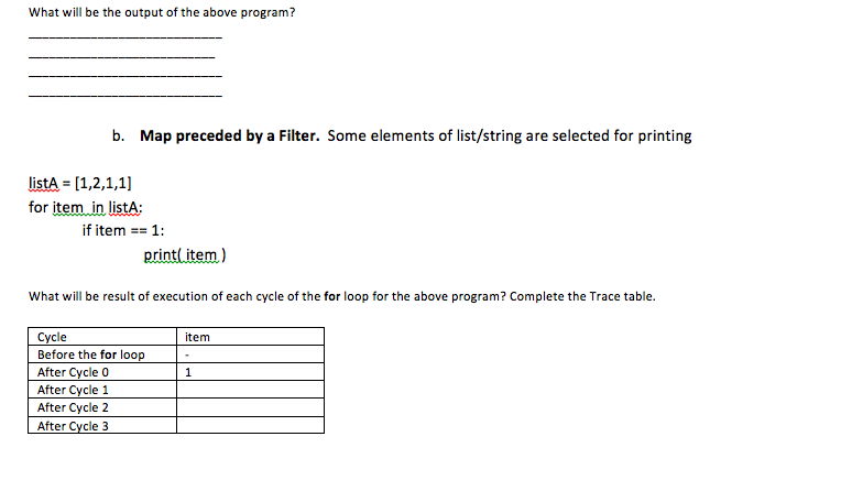 Solved Assignment 4.1 Tracing Programs and Programs | Chegg.com