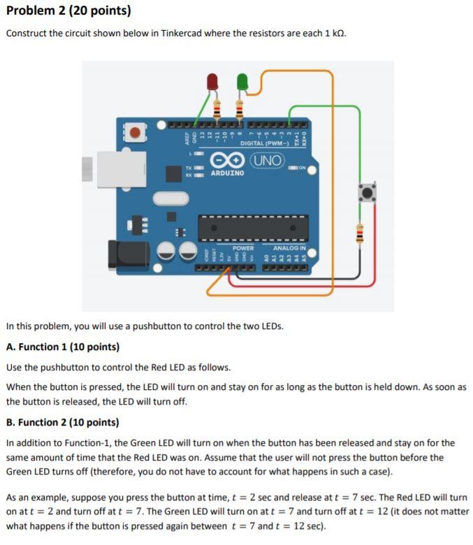 Solved Problem 2 (20 points) Construct the circuit shown | Chegg.com