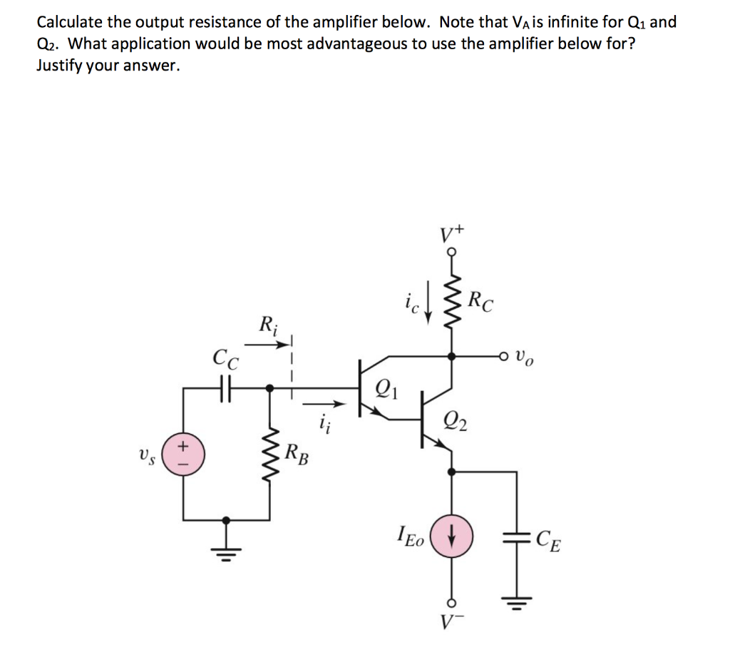 Solved Calculate the output resistance of the amplifier | Chegg.com