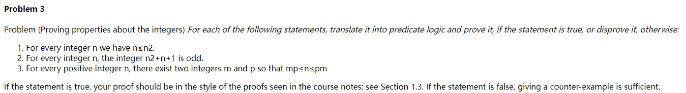 Solved Problem (Proving properties about the integers) For | Chegg.com