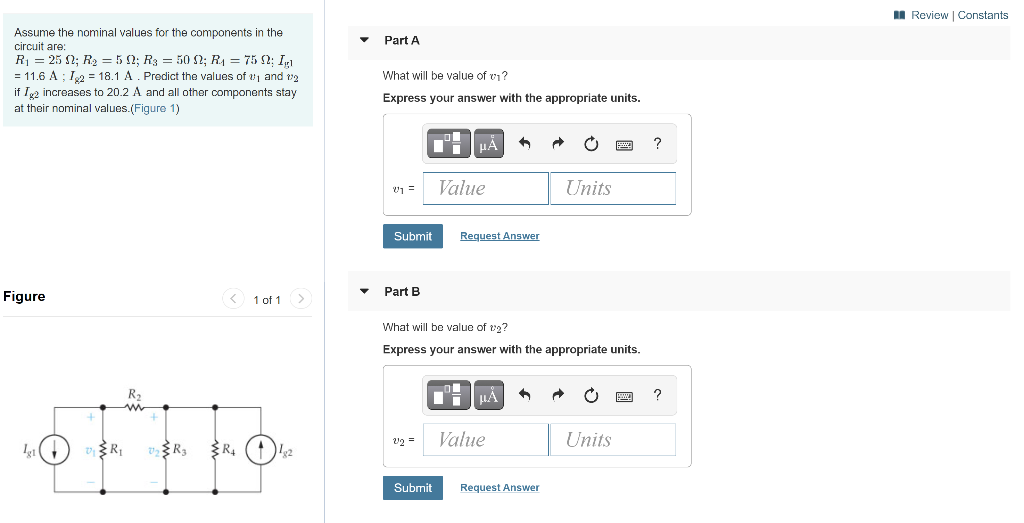 Solved Review Constants Part A Assume the nominal values for | Chegg.com