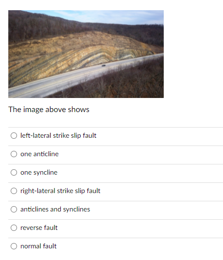 Solved The image above shows left-lateral strike slip fault | Chegg.com