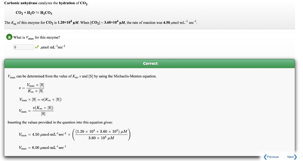 Solved Carbonic anhydrase catalyzes the hydration of CO2- | Chegg.com