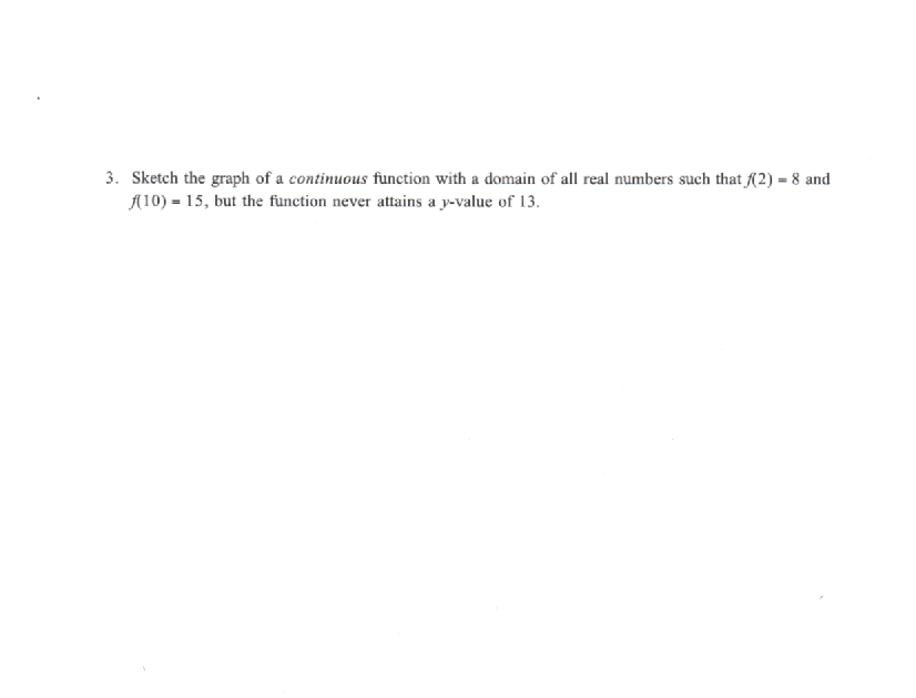 Solved 3 Sketch The Graph Of A Continuous Function With A