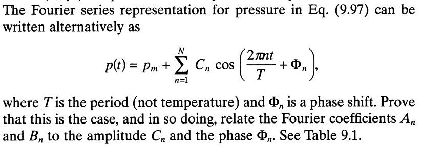 Solved TABLE 9.1. Values of the Fourier coefficients for a | Chegg.com