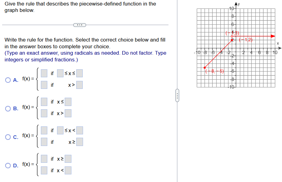 Solved Give the rule that describes the piecewise-defined | Chegg.com