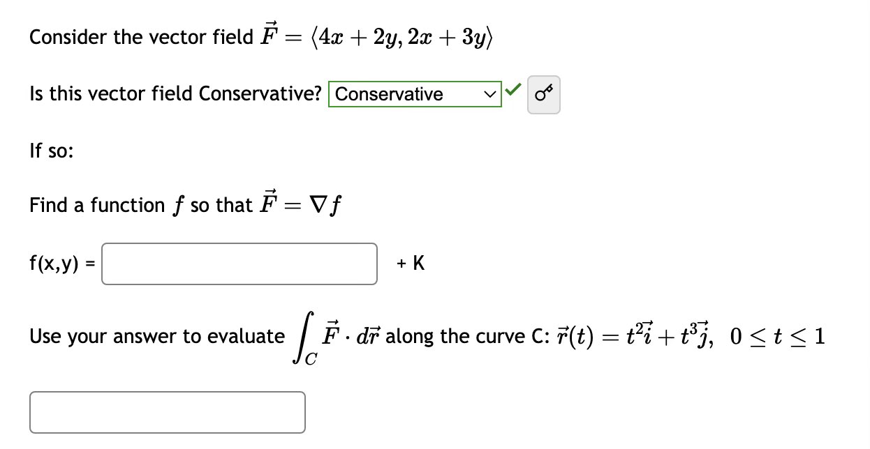 Solved Consider the vector field F= 4x+2y,2x+3y Is this | Chegg.com