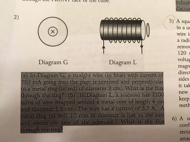 Solved nduce 2) 5) A squa in a u wire i a radi remo 1201 | Chegg.com