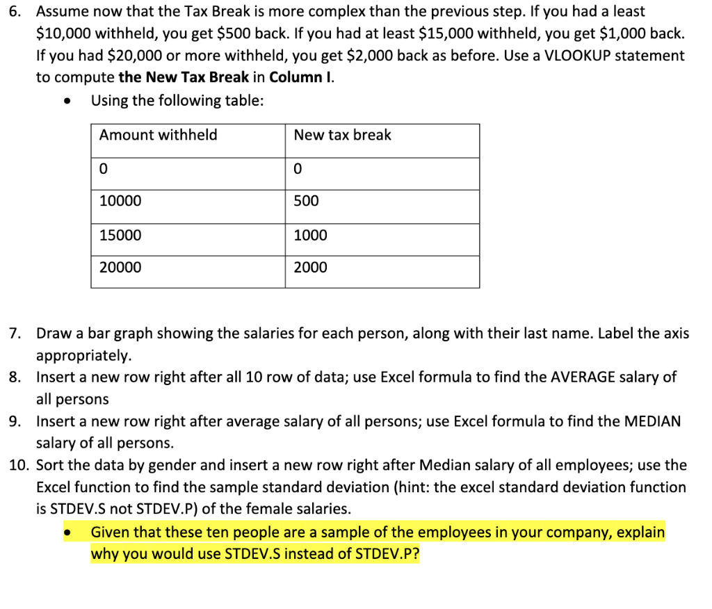 6. Assume now that the Tax Break is more complex than | Chegg.com