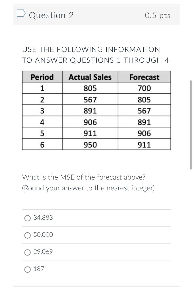 Solved Question 2 0 5pts Use The Following Information To
