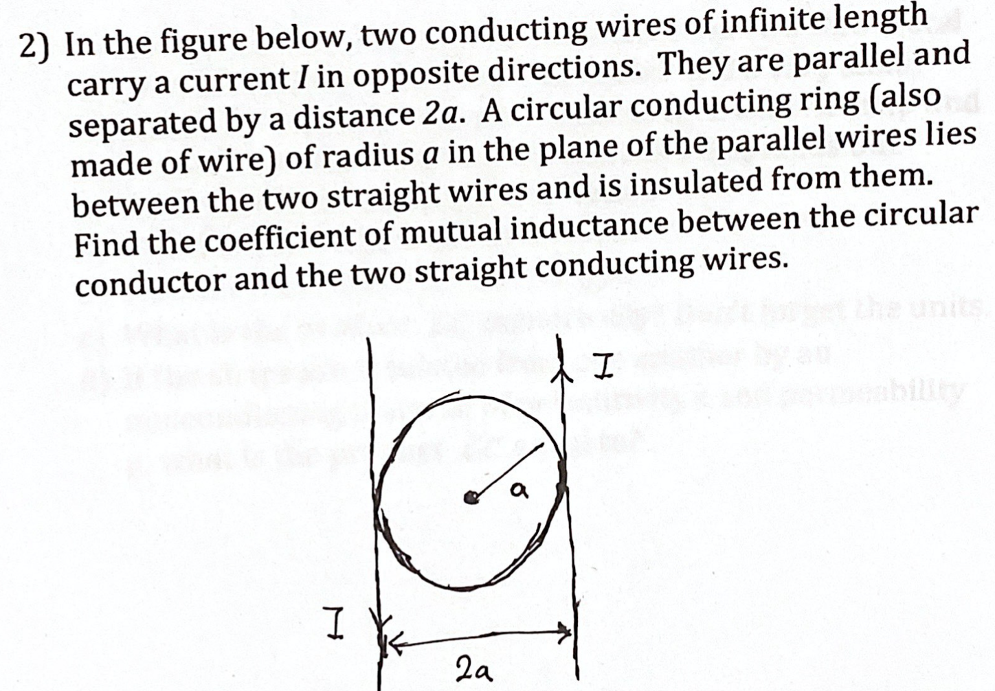 Solved 2) In the figure below, two conducting wires of | Chegg.com