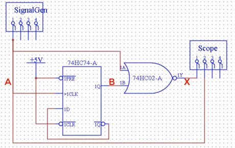 Signalen Scope +5V 74HC74-A IA 1Y CIPRE 74HCO2-A A B | Chegg.com