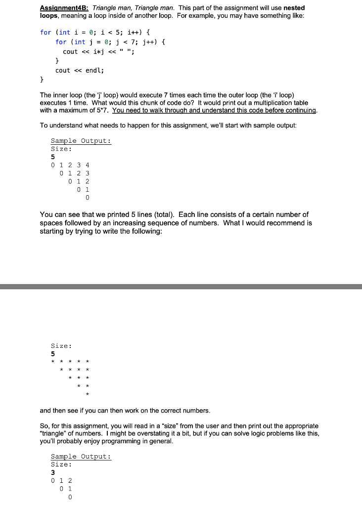 Solved Assignment4B: Triangle man, Triangle man. This part | Chegg.com