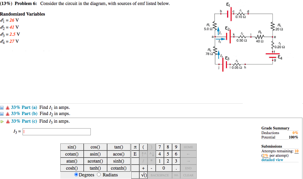 Solved (13\%) Problem 6: Consider the circuit in the | Chegg.com