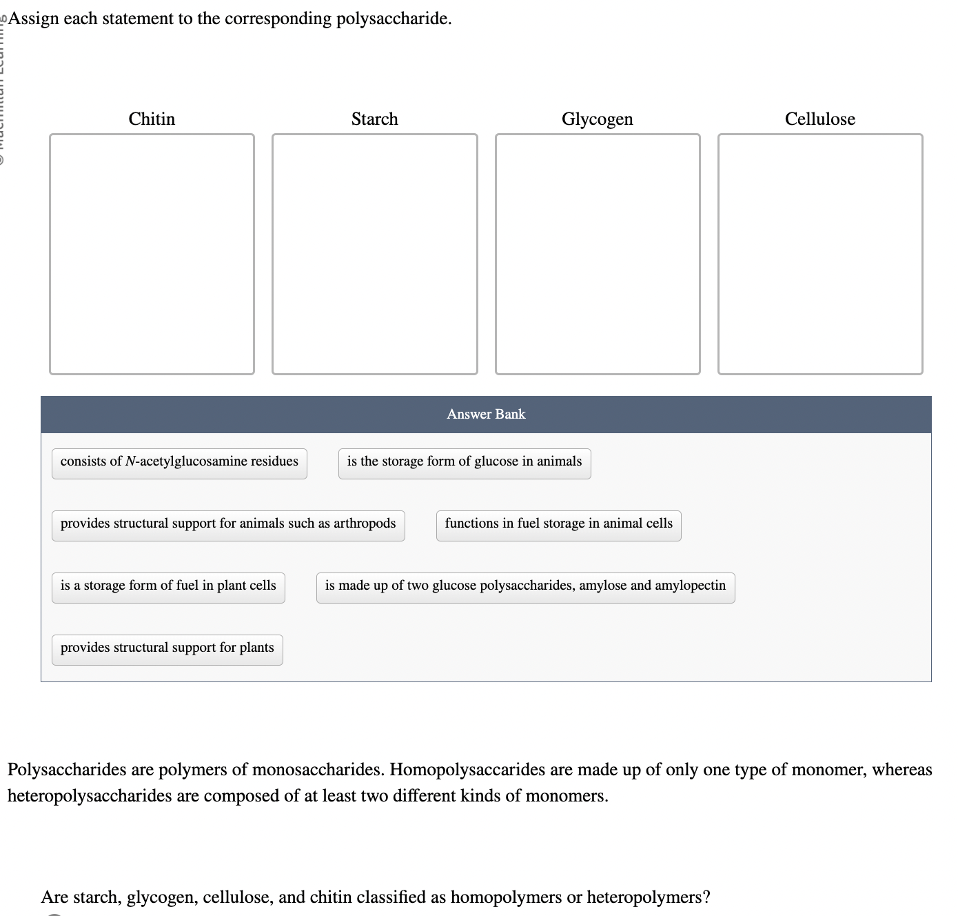 Solved Polysaccharides are polymers of monosaccharides. | Chegg.com