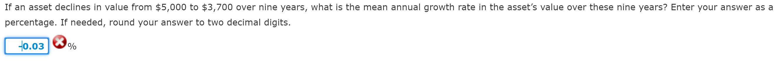 Solved If an asset declines in value from $5,000 to $3,700 | Chegg.com
