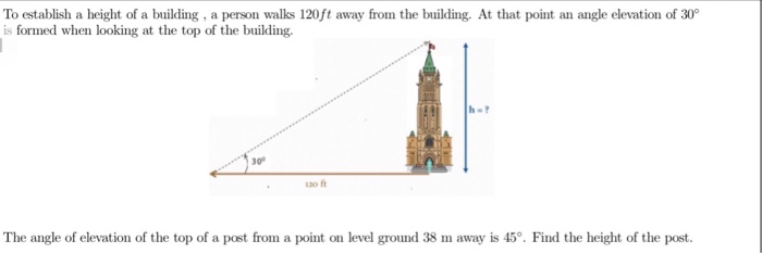 Solved To establish a height of a building , a person walks | Chegg.com
