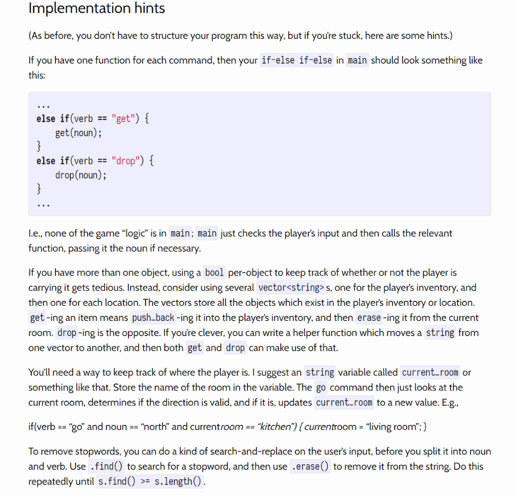 Solved Project stage 2 Home More locations and objects In | Chegg.com