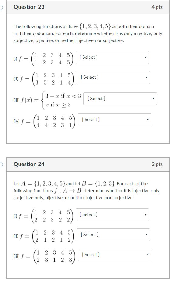 Solved Question 23 4 pts The following functions all have | Chegg.com