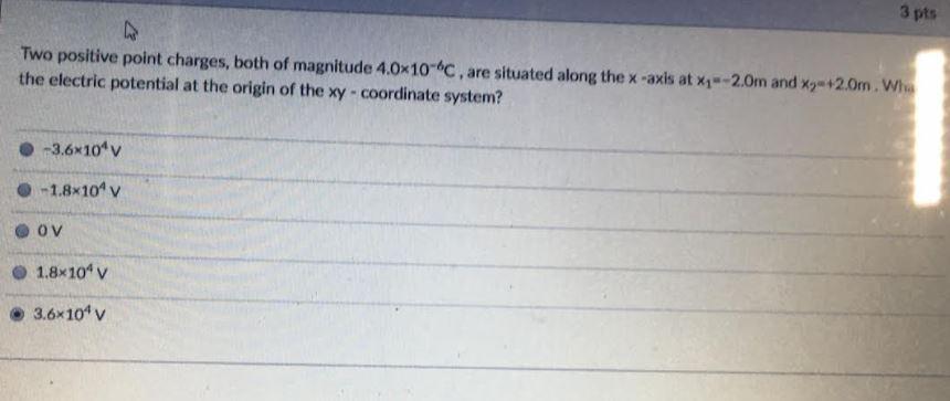 Solved 3 pts Two positive point charges, both of magnitude | Chegg.com