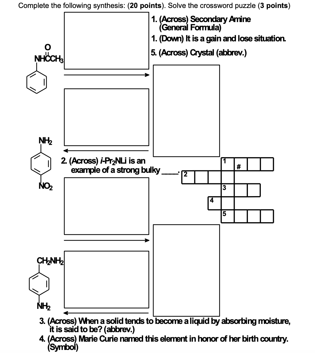 Solved Complete the following synthesis: (20 ﻿points). | Chegg.com