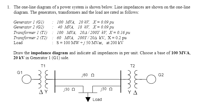 In Power Engineering A One-line Diagram Solved 2. The One-li