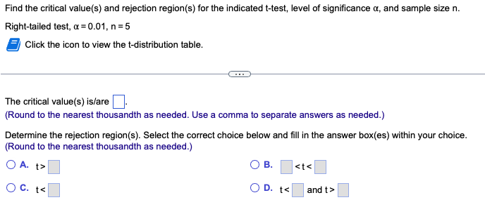 Solved Find the critical value(s) and rejection region(s) | Chegg.com