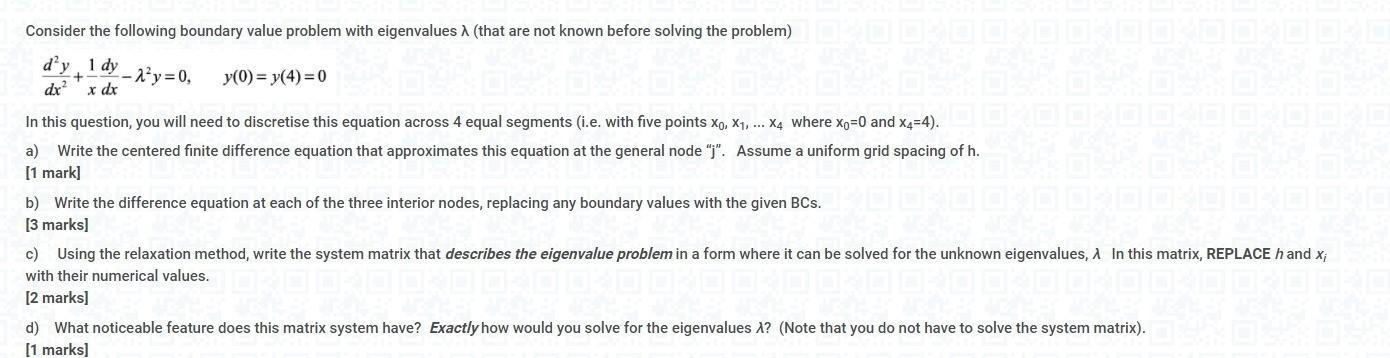 Solved Consider the following boundary value problem with | Chegg.com