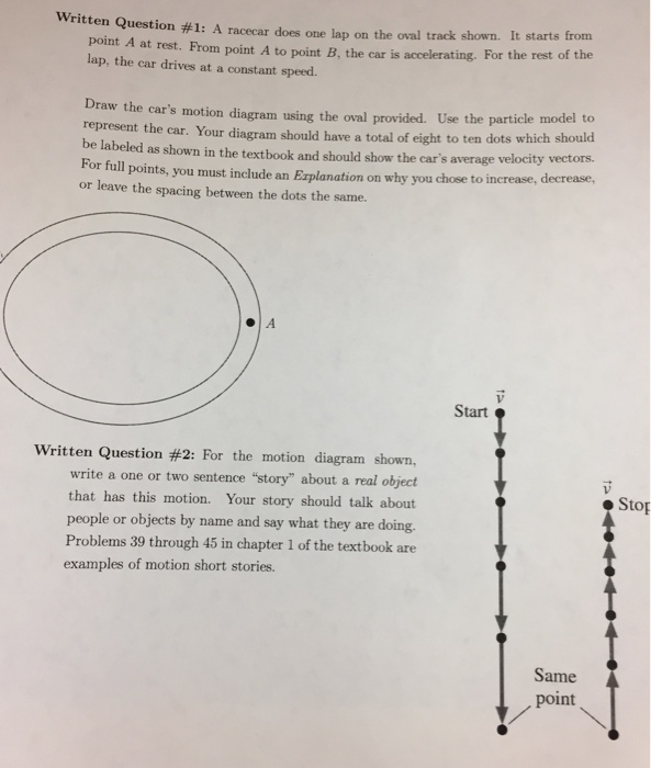Solved A racecar does one lap on the oval trade shown. It | Chegg.com