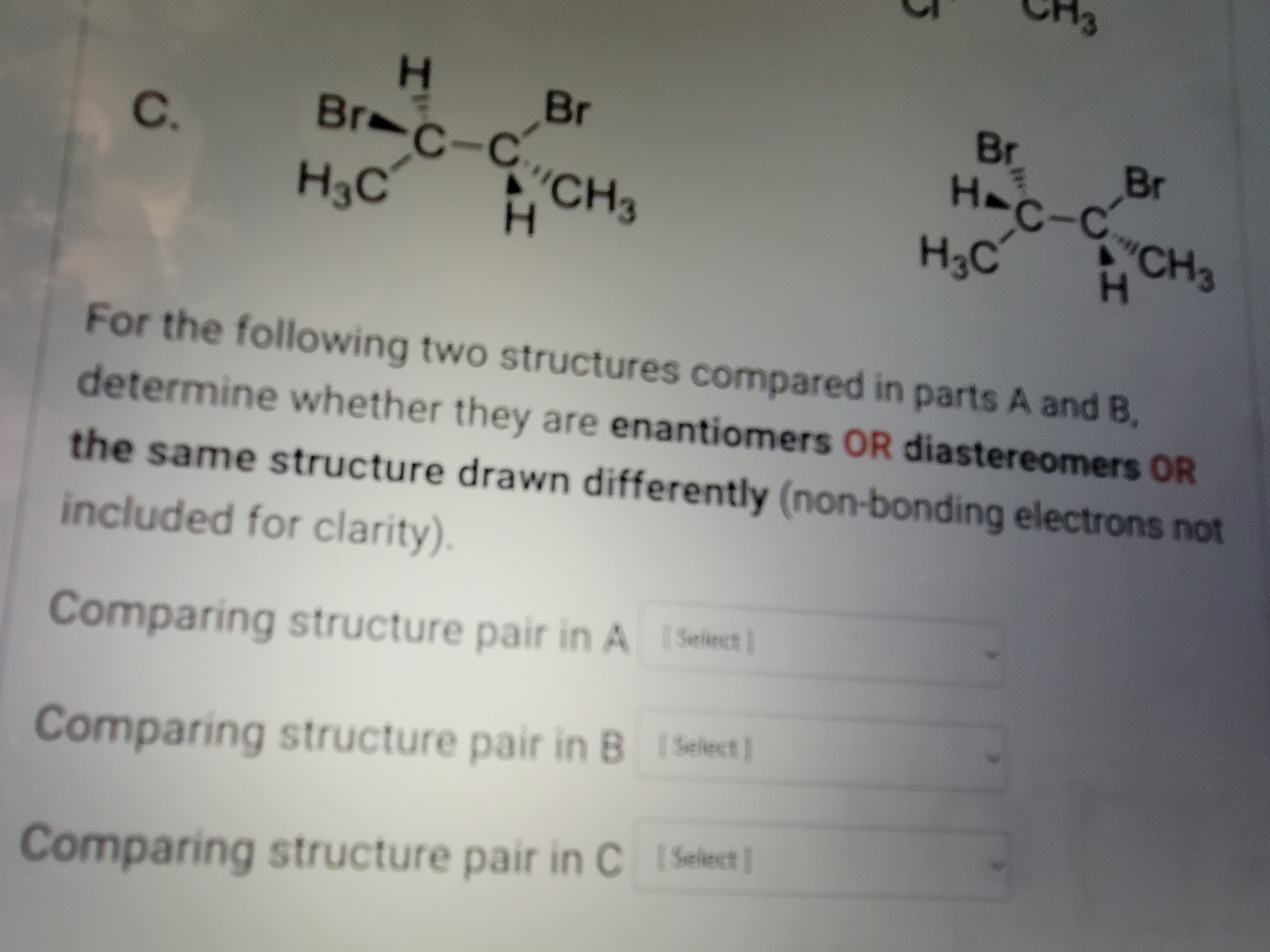 Solved A. B. C.For the following two structures compared in | Chegg.com