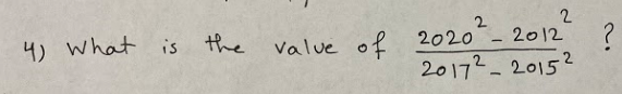 Solved 2 4) What is the is the value value of 2 2020" 2012 | Chegg.com