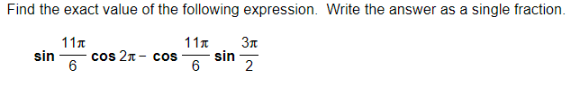 Solved Find the exact value of the following expression. | Chegg.com