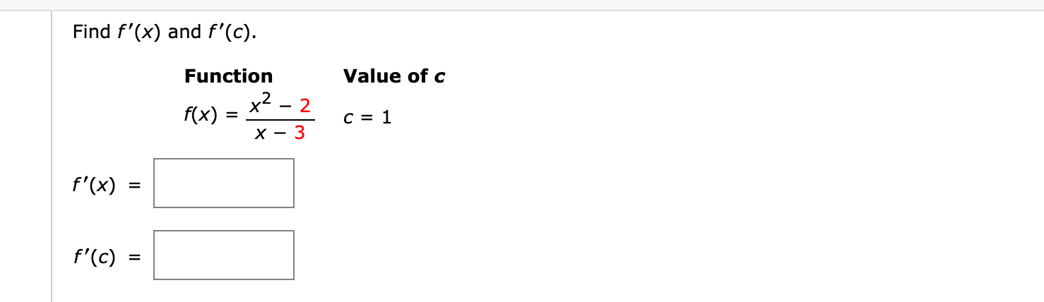 Solved Find F X and F C function Value