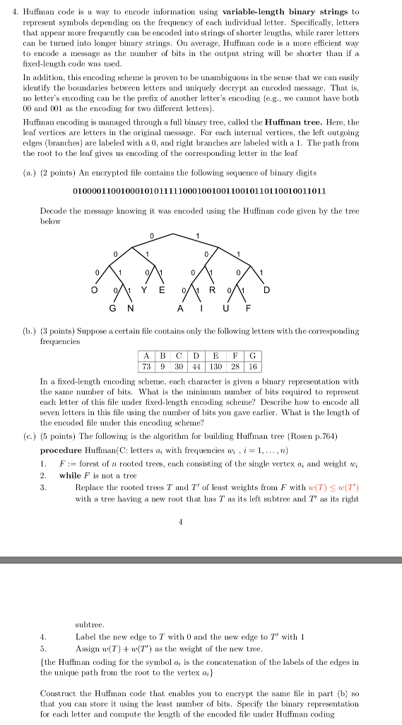 Solved Huffiman Code Is A Way To Encode Information Using 2460