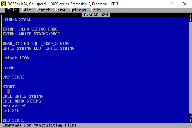 DOSBox 0.74, Cpu speed: 3000 cycles, Frameskip 0, | Chegg.com